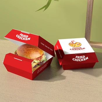 Custom Printed Recycled Fried Chicken Paper Takeaway Fast Food Burger ...