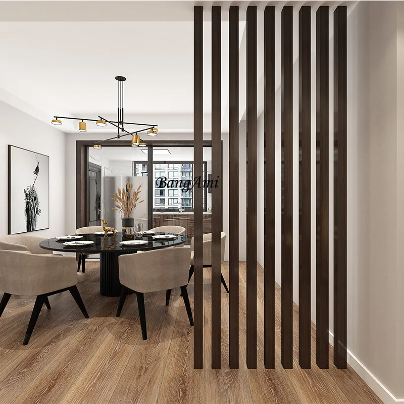 Interior Wooden Partition Decoration WPC Square Timber Tube Wood Grain ...