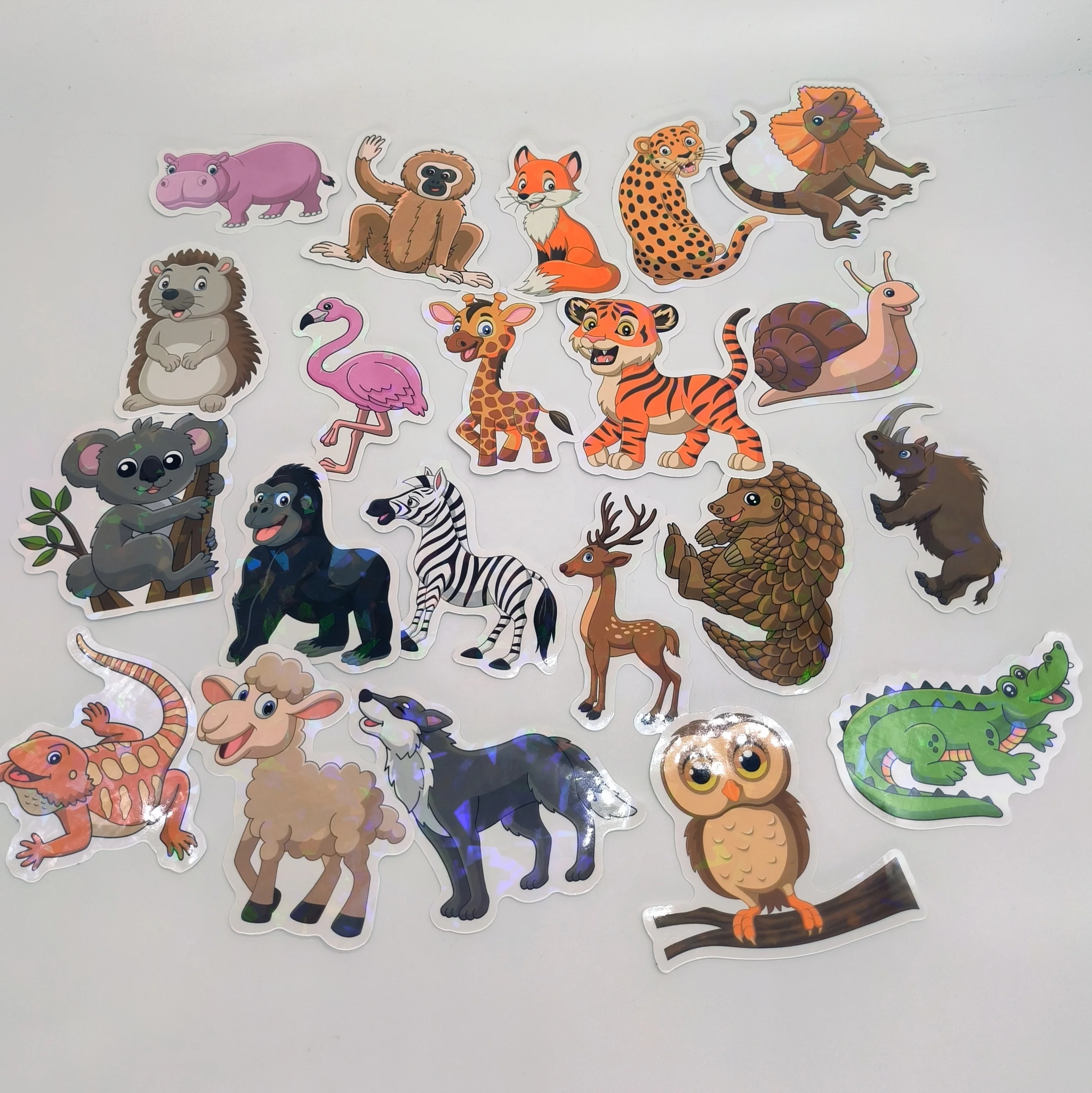 Custom Die Cut Vinyl Animal Stickers Sheets Printing Packaging Label ...