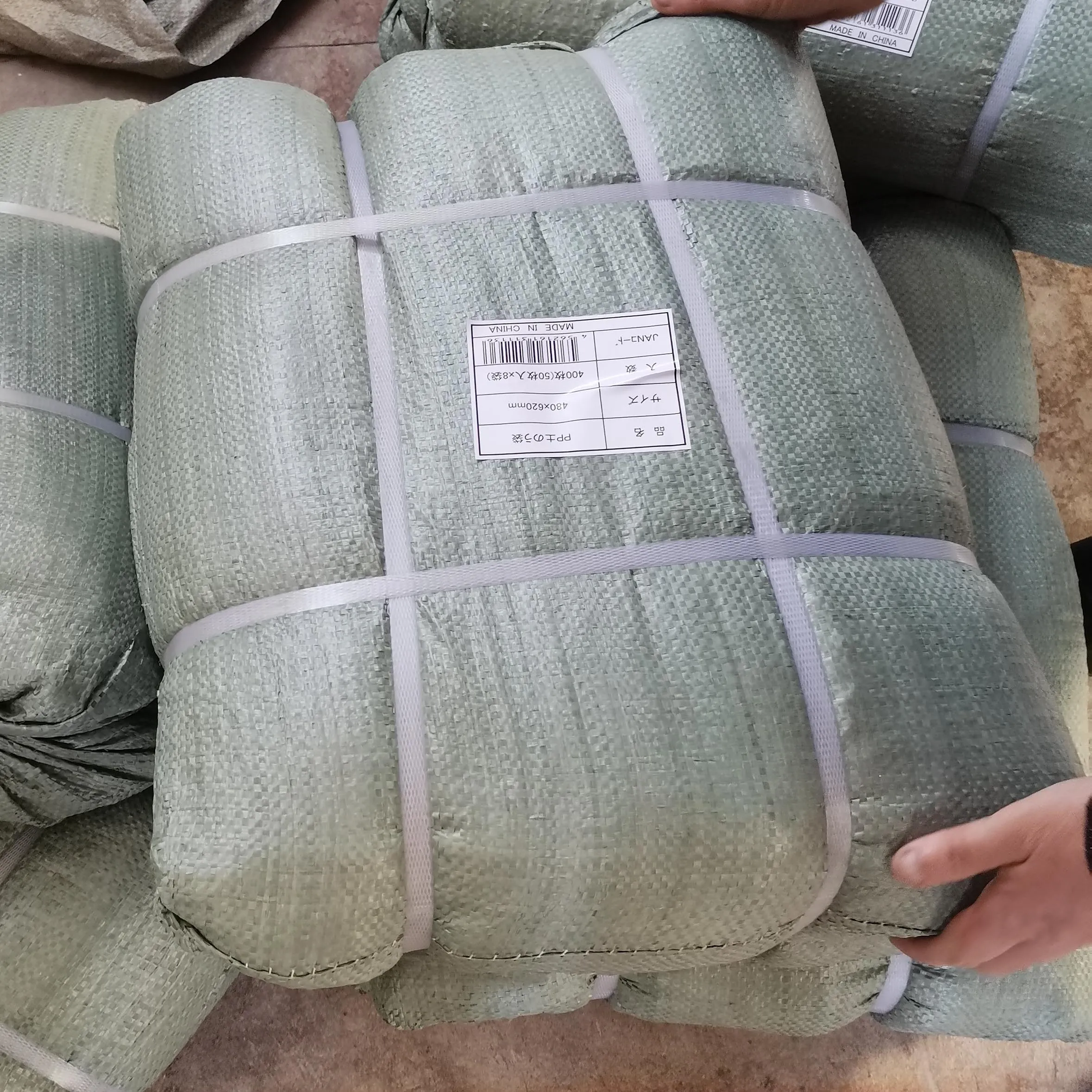 Recycle Pp Woven Sand Sack 25kg Green Construction Sand Packaging Bag ...