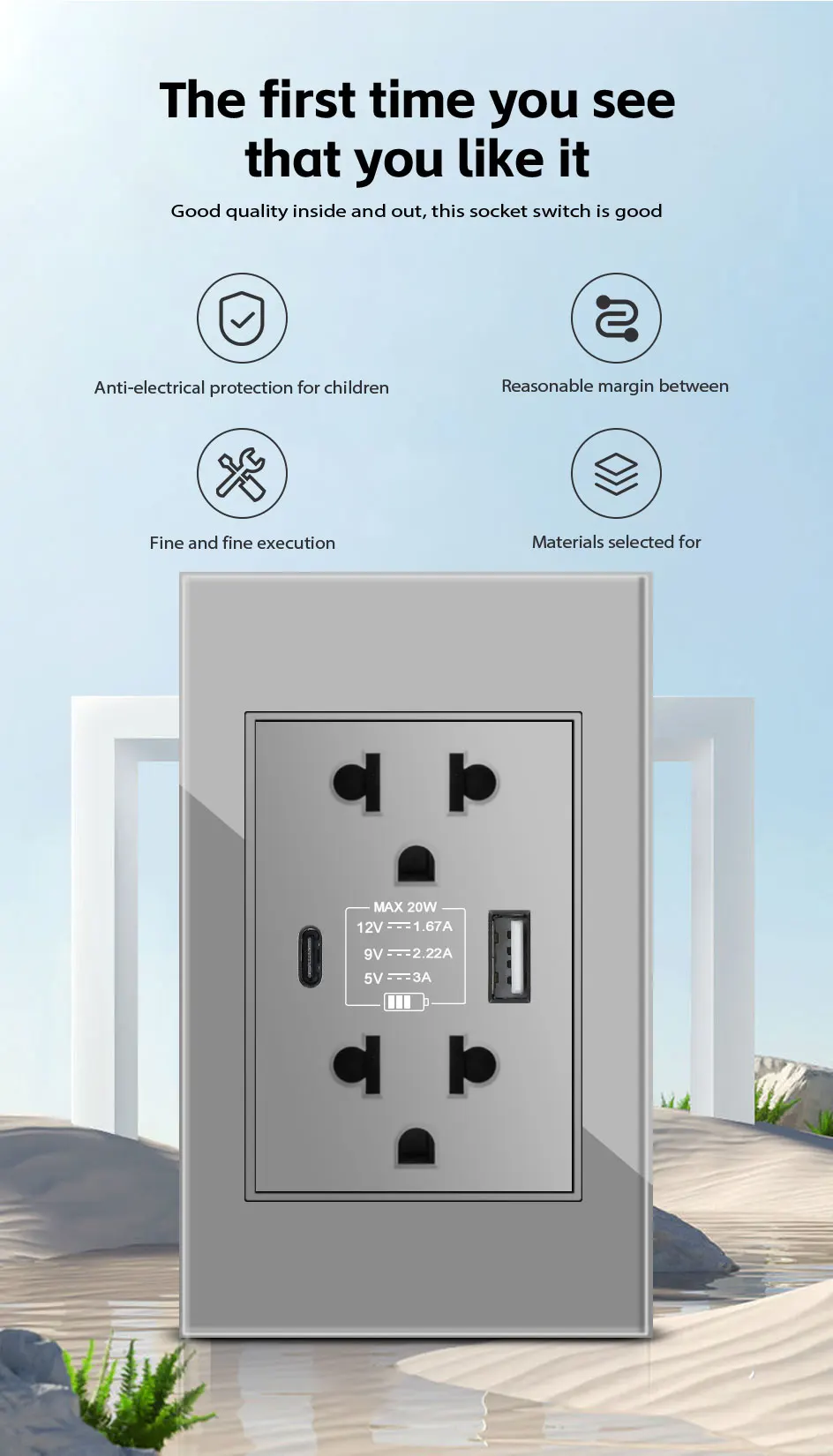 Delefu Gold Tempered Glass Usb Type C Us Standard Outlet Mexico Japan ...