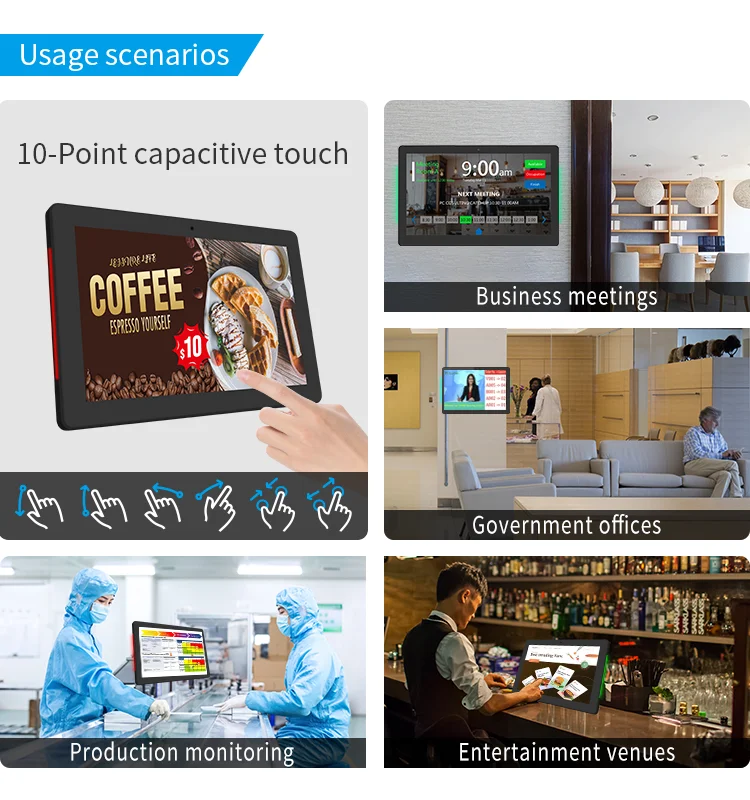 Wa1583t Rk3399 Android Tablet 15.6 Inch Poe Tablet Lcd Touch Screen Poe ...