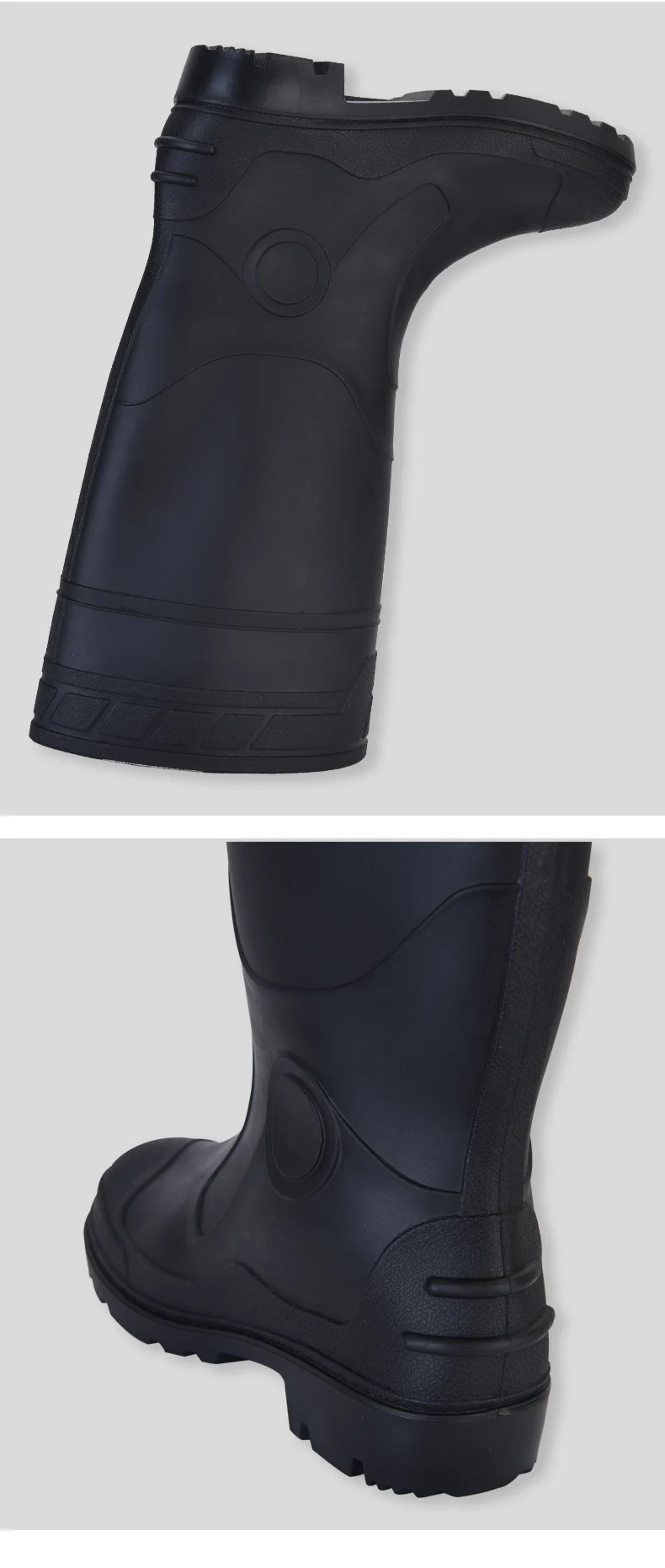 Customize Industrial Safety Silicone Black Matte Rubber Gumboots Water ...