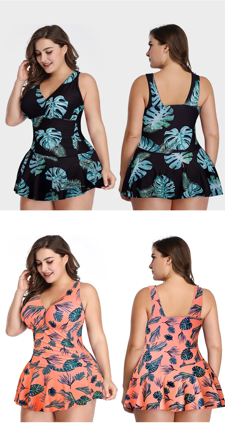 Women's Plus Size 2 Piece Mesh Knot Front V Neck Tankini Swimsuit High ...