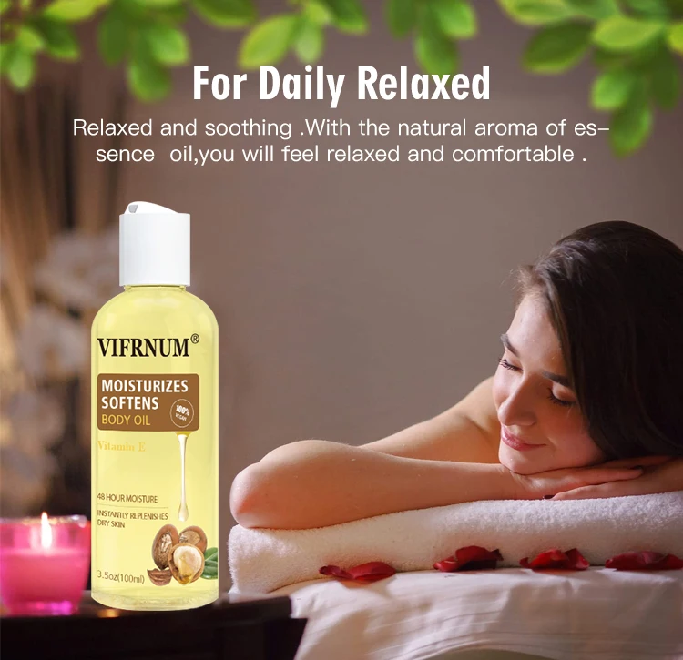 Private Label 100ml 200ml Spa Full Body Moisturizing Oil Rose Vitamin E ...