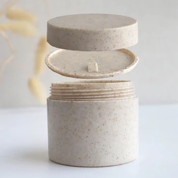 Eco Friendly Recyclable Wheat Straw Jar Cosmetic Packaging ...
