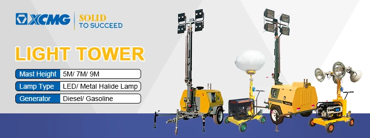 9m Construction Lighting - High Bright Trailer Hand Lifting LED Tower