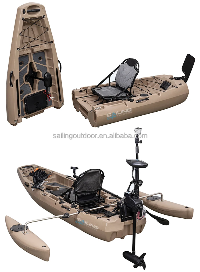 Pro Angler 3m 2 Piece 1 Person Foldable Plastic Fishing Kayak With ...