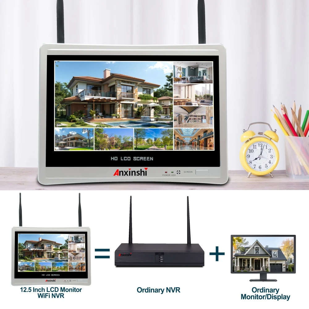 4K 8ch Solar Dual-lens Ptz Camera Kit Night Vision with Screen Nvr Two ...