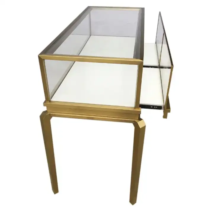Custom Gold Jewelry Display Cabinet Glass Display Counter Design Luxury ...