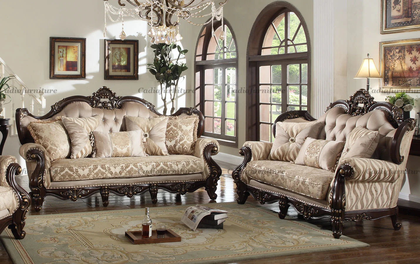 Antique Design Living Room 6 Seat Sofas - Luxury & Comfort