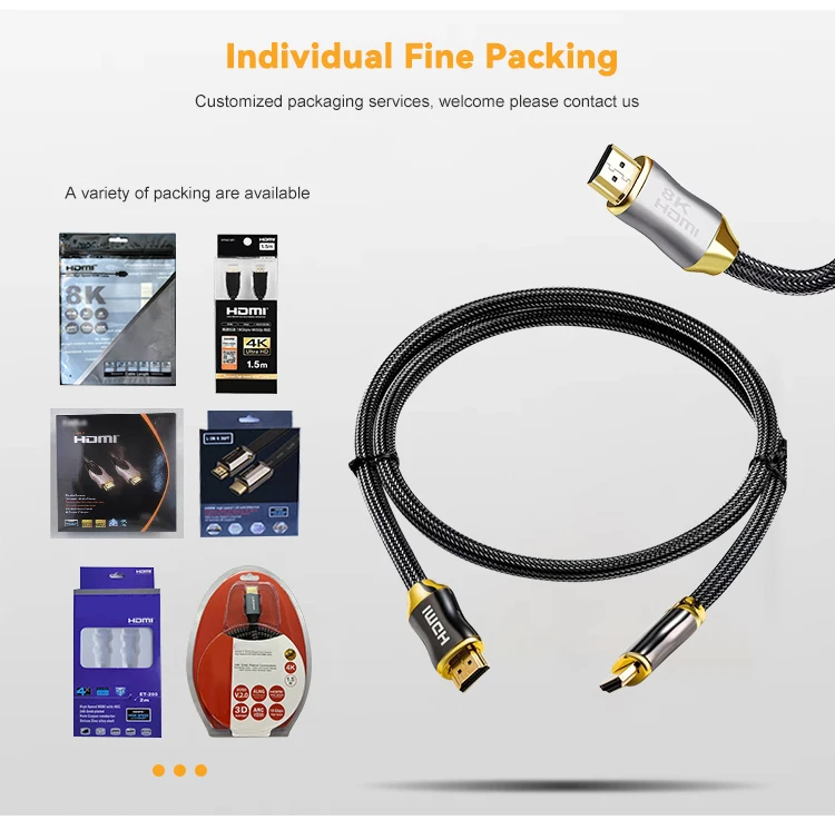 Certified 2.1 V High Speed Hdmi to Hdmi Cable 1m 1.5m 2m 3m 5m 7.5m 10m 48Gbps 8K 60Hz Micro ...