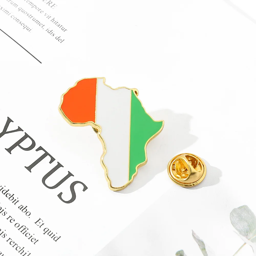 Africa Map Shape Angola Ghana Kenya Burundi Gambia Flag Enamel Lapel ...