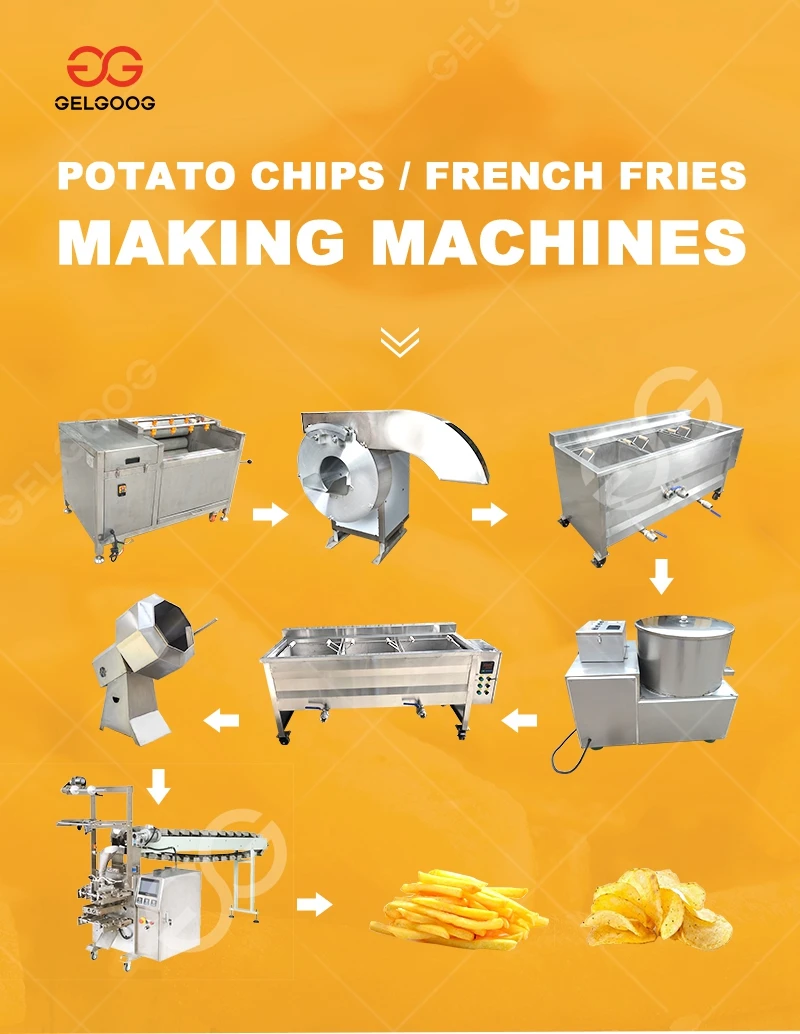 Crisp Maker Frozen French Fries Production Line Fresh Potato Chips ...