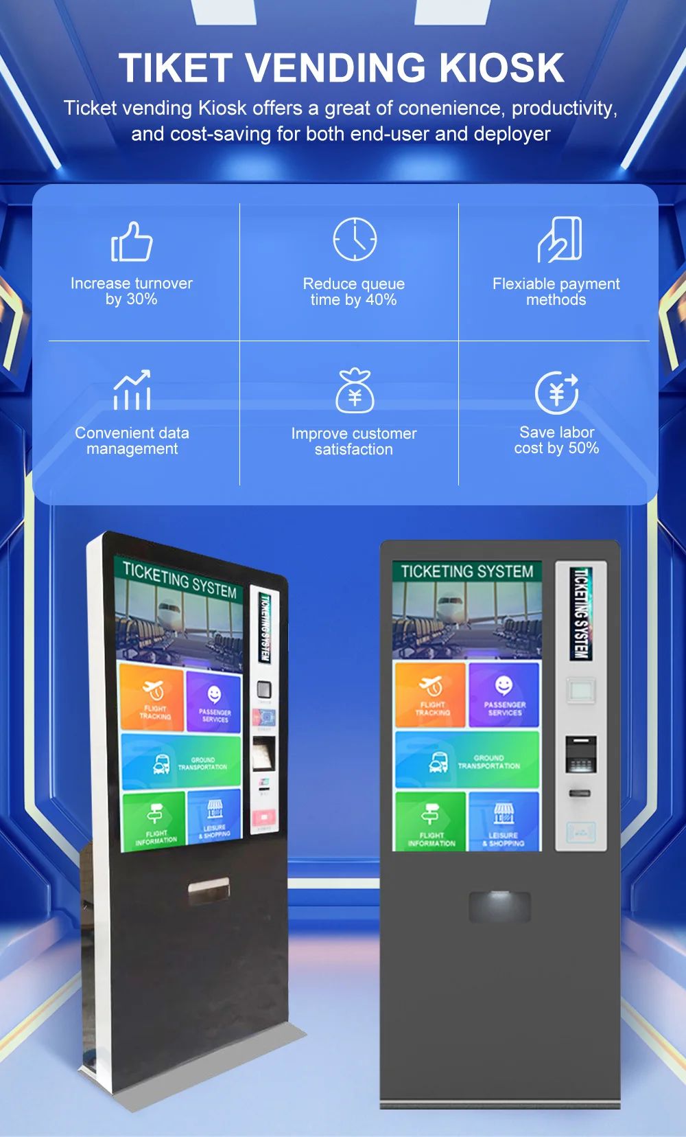 32inch Touch Screen self ordering ticket vending Kiosk concert theater ...