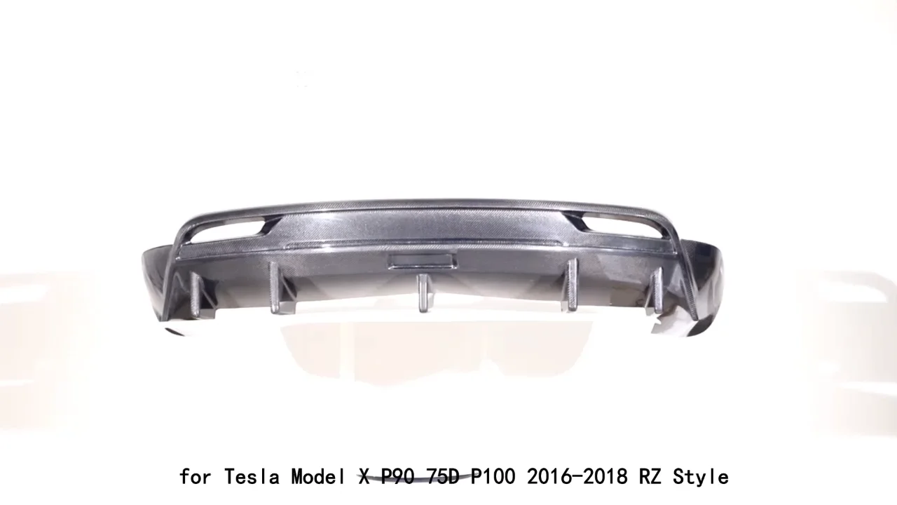 Carbon Fiber Rear Bumper Diffuser For Tesla Model X P90 75d P100 2016 ...