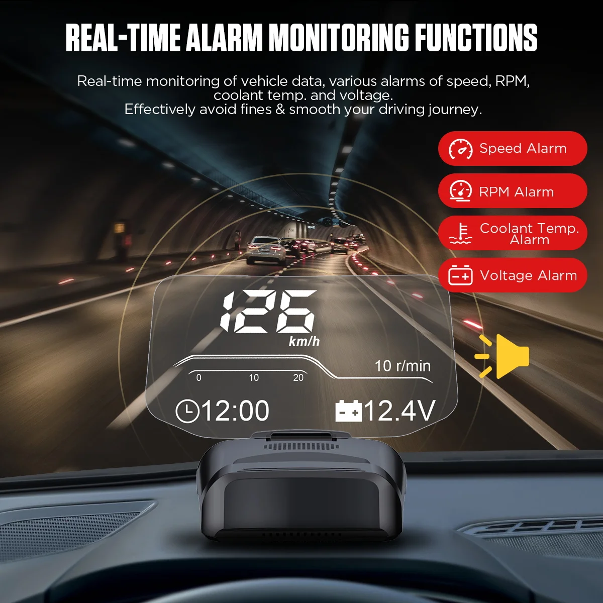 AUTOOL X500 OBD2 Scanner with HUD GPS Navigation & Overspeed Reminding