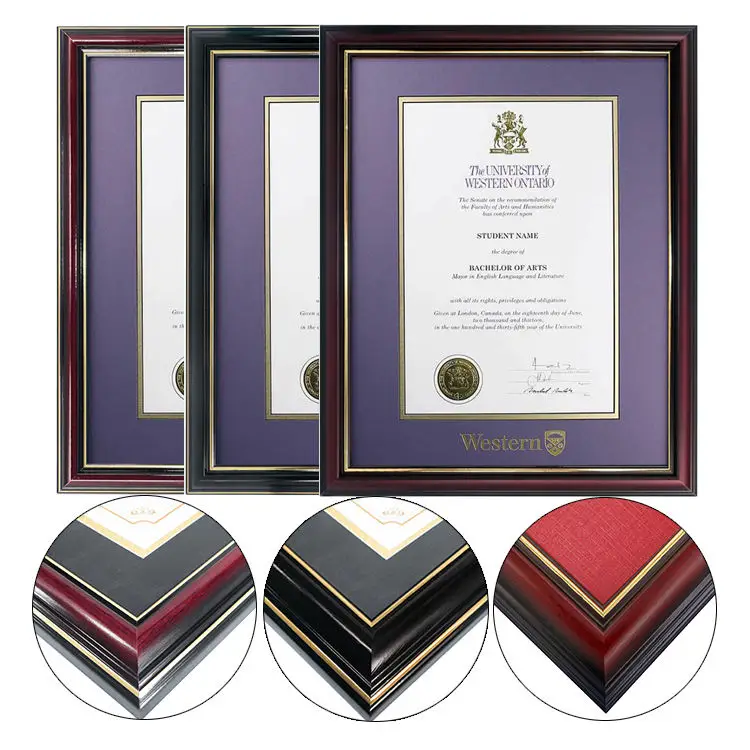 Wholesale Double Mounting Wood Graduation Certificate Frame University ...
