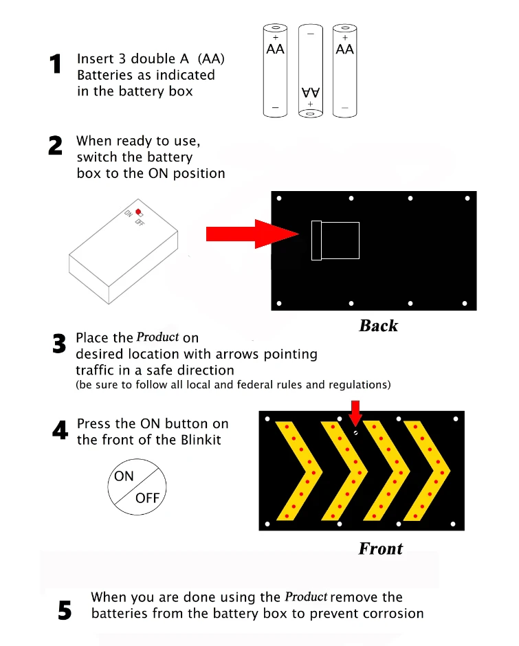 Reflective Safety Electronic Flashing LED Arrow Sign