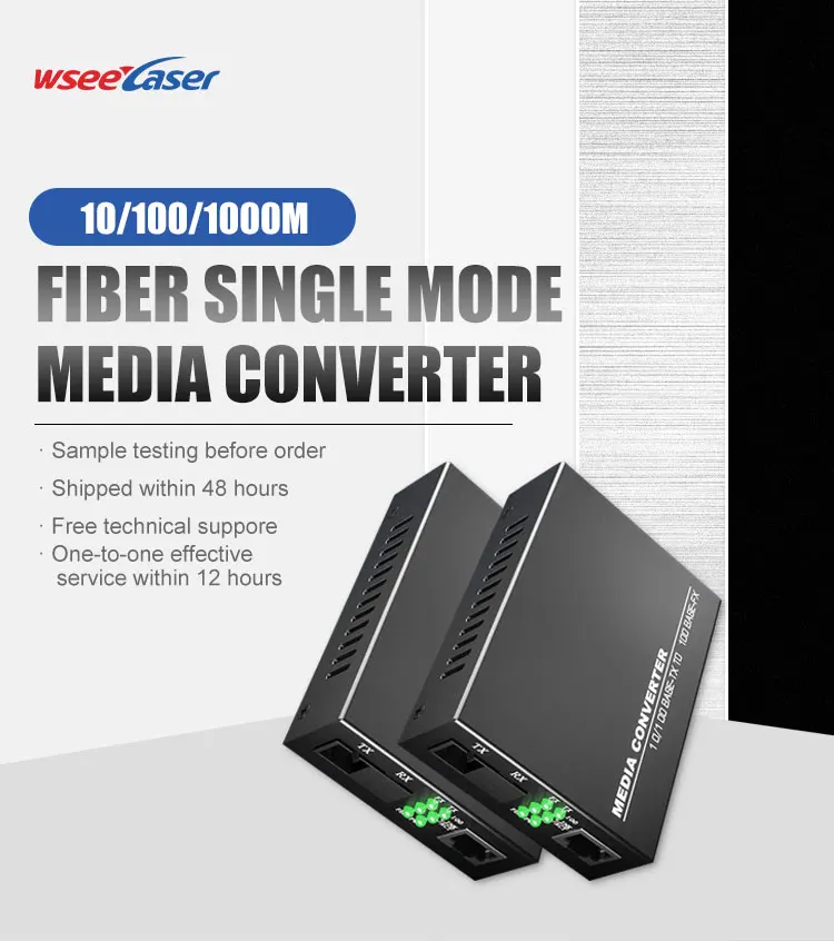 Wsee 20km Single Fiber Single Mode 10/100/1000 Mbps 20-120 Km Fiber ...