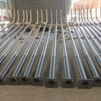 3m 4m 5m 6m 8m 10m 12m Round Tapered Steel Pole Hot Dipped Galvanized ...
