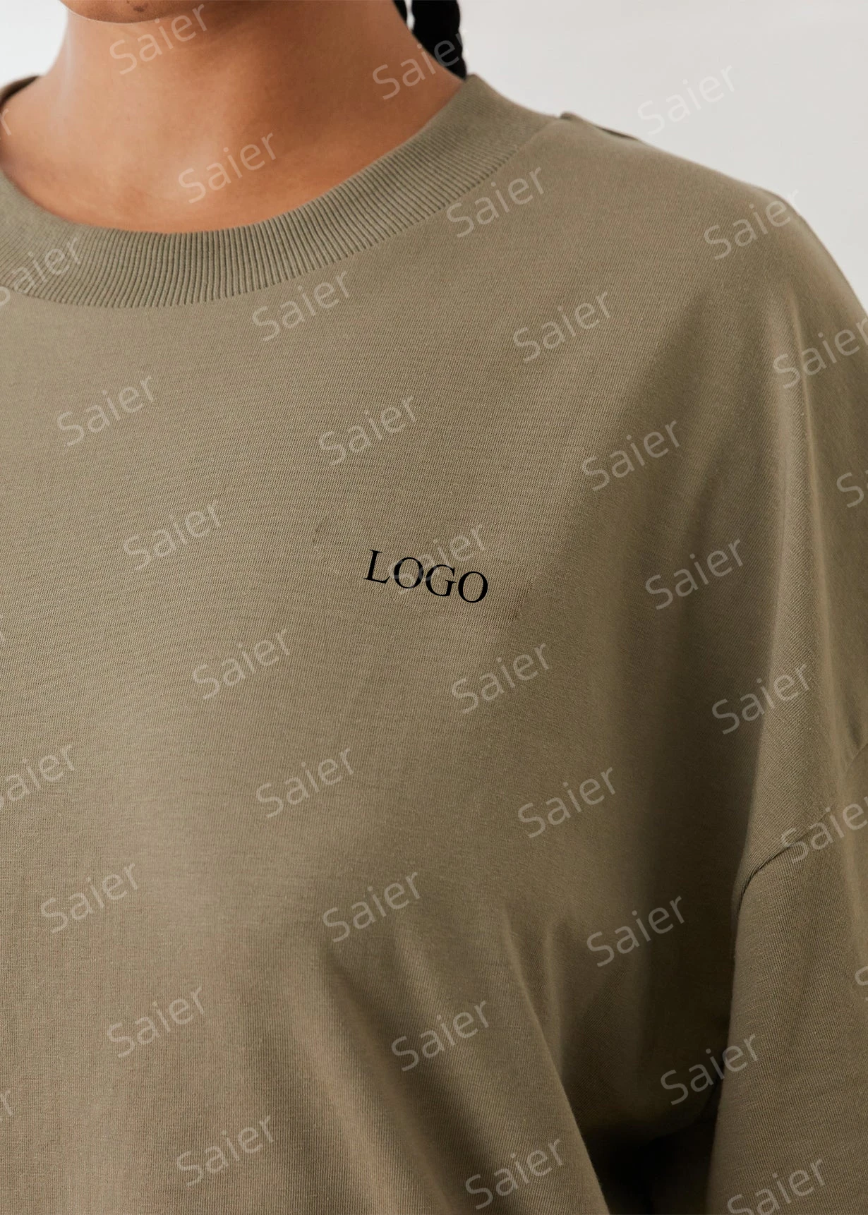 F230372 Customise T-Shirt Logo Patch Women Oversized Tee Classic Causal ...