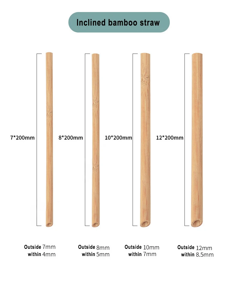 Personalized Custom logo Biodegradable Carbonized Bamboo Straw Organic ...
