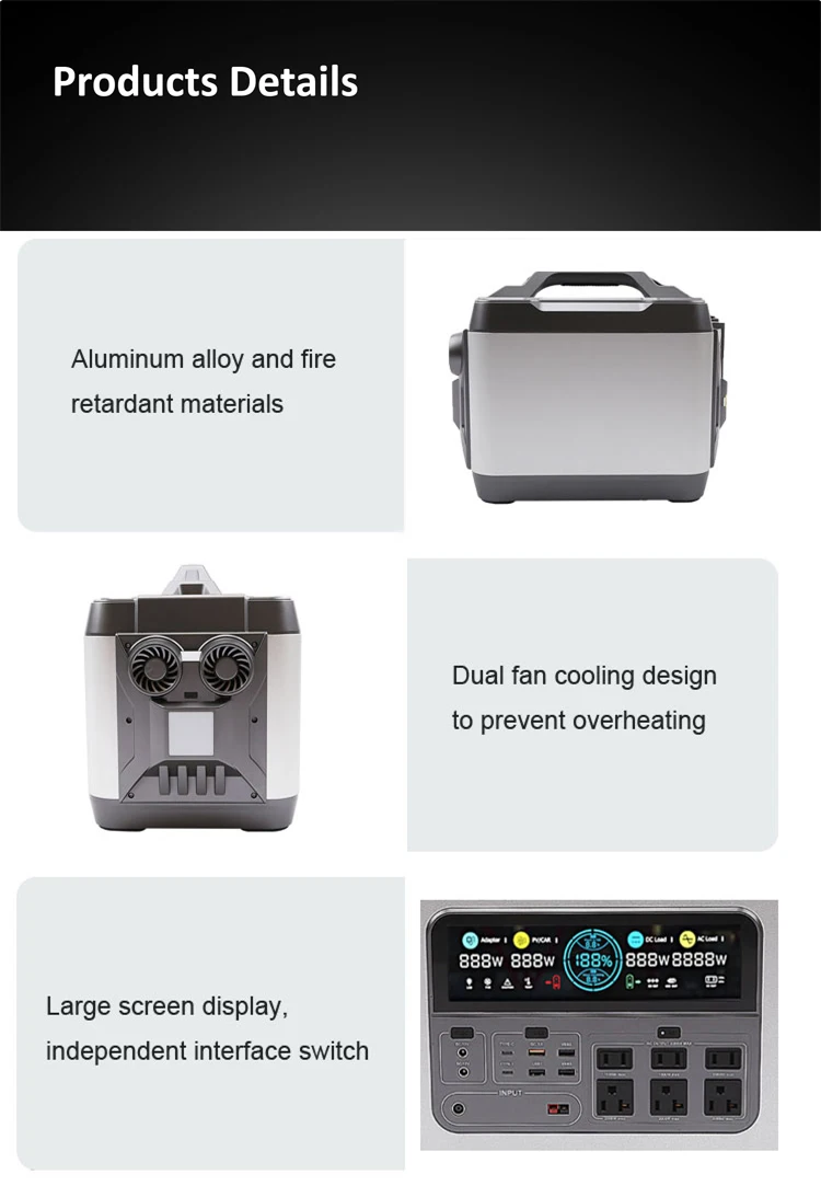 2000w Portable Power Station 110v 220v Lifepo4 Battery Solar Storage ...