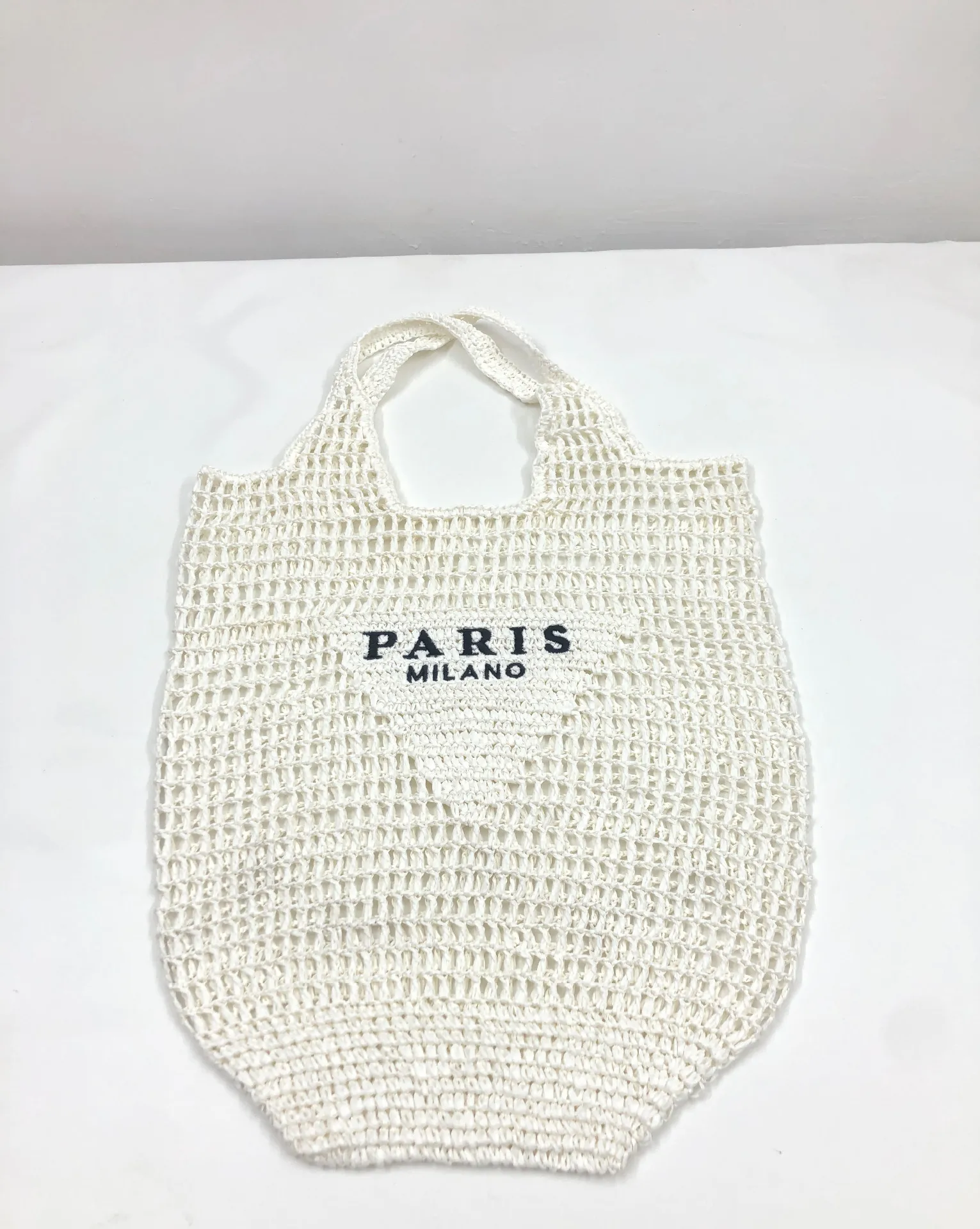 Luxury Catalog Designer Raffia Straw Bag With Triangle Correct Logo ...