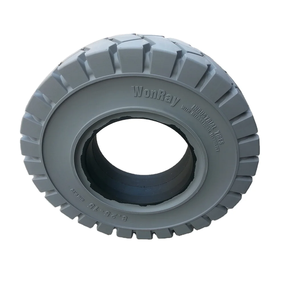 Solid Resilient 8.25 x15 Forklift Tires with Rim - Durable 3-Layer ...