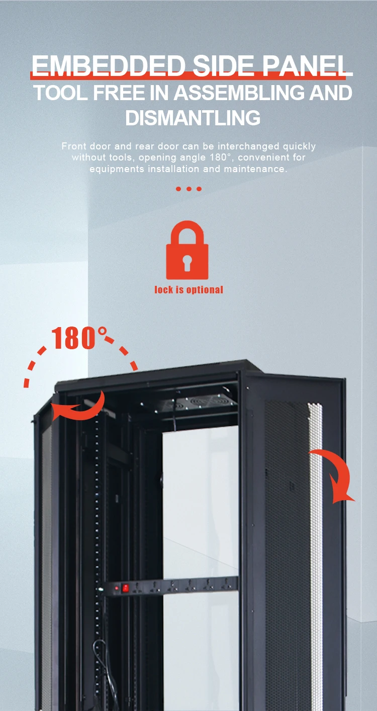 Server Rack Type Network Cabinet 15 32 40u 19 Inch OEM Steel Glass Mesh ...