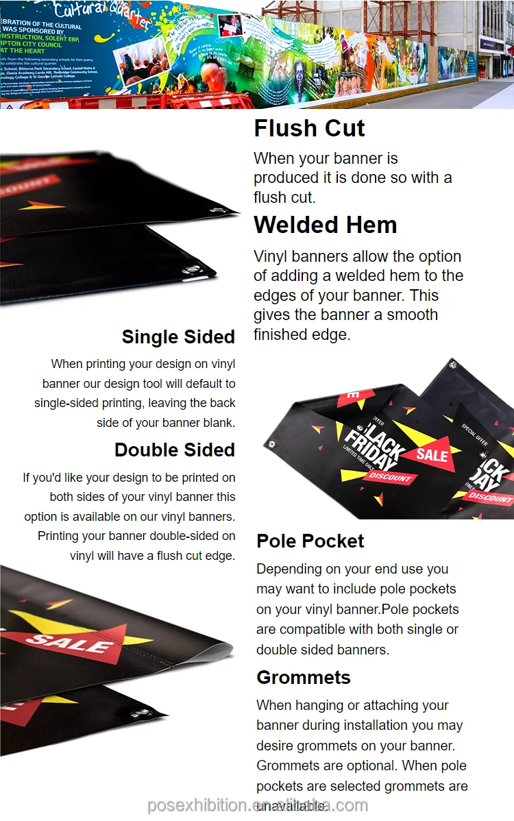 Custom Outdoor Wall Advertising PVC Vinyl Signs Banner Printing