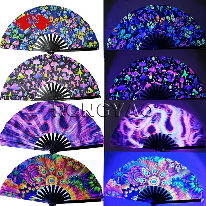 High Quality Bamboo Rave Hand Fan with Clack Sound Large Folding Fan ...