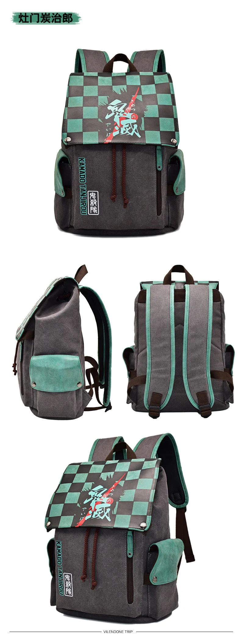 New Custom Anime Backpack Demon Slayer Modern School Book Backpack ...