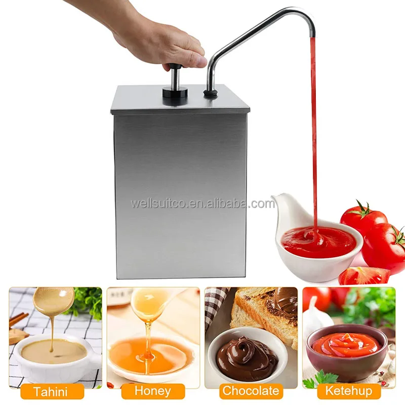 Condiment Pump Station Stainless Steel Jam Sauce Dispenser For Kitchen ...