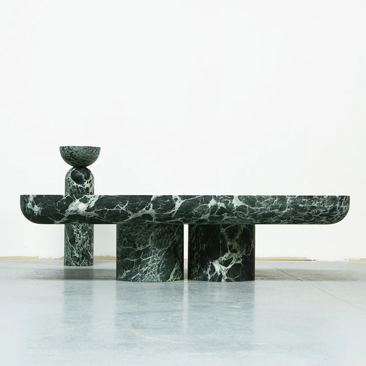 Verde Alpi Marble Coffee Table - Stylish & Customizable