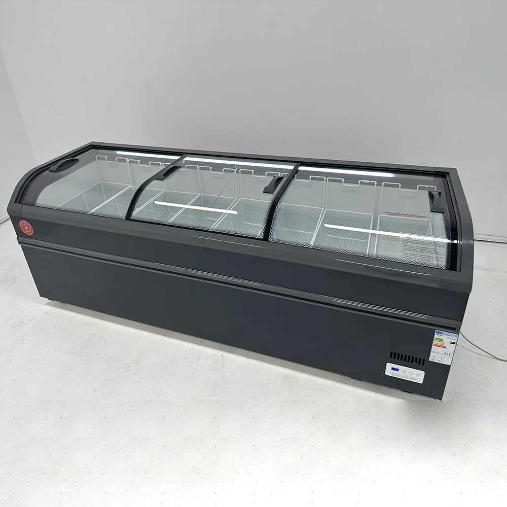 Supermarket Top Open Sliding Lid Fridge Bagged Frozen Food Meat ...