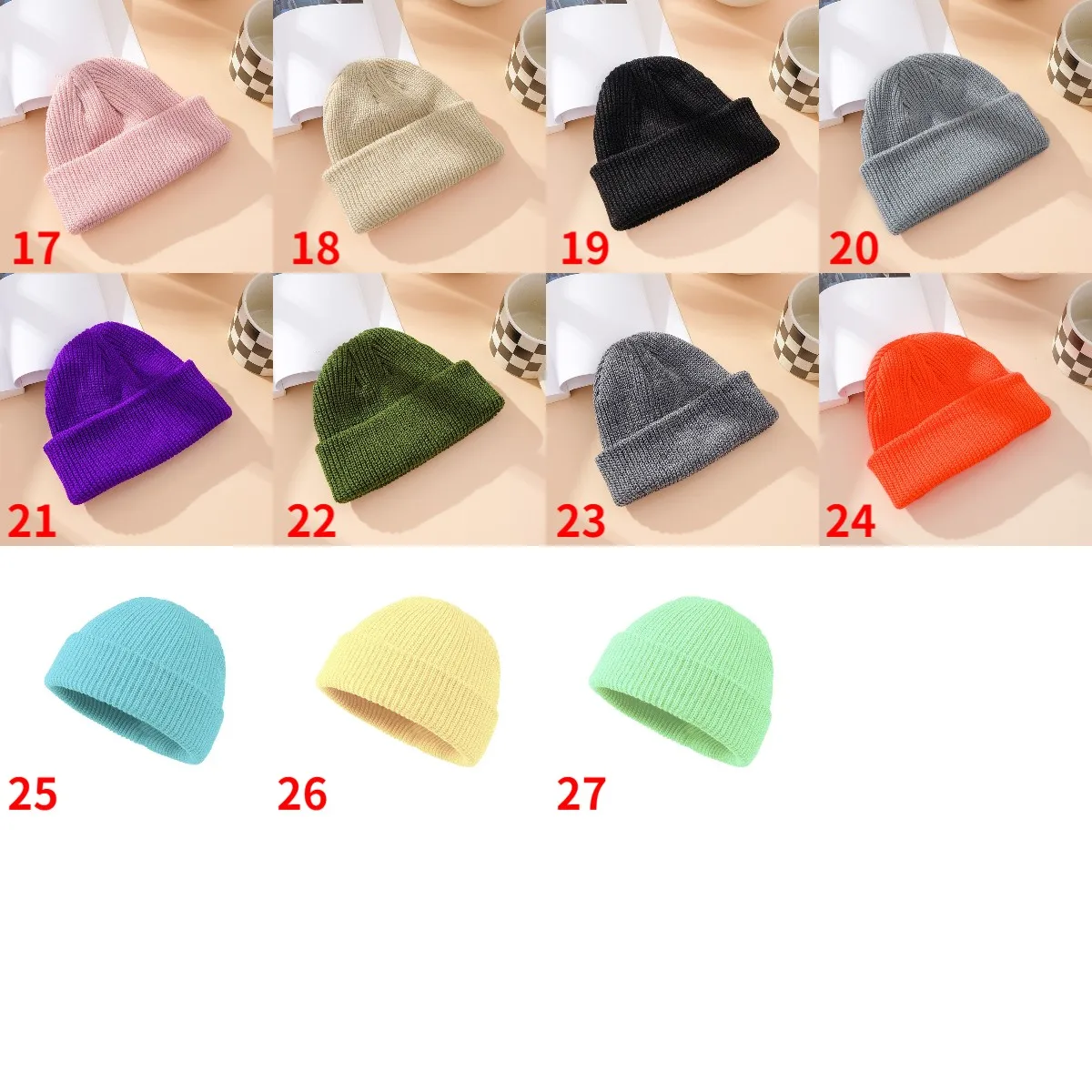 DDA576 Hip Hop Swag Wool Knitted Hat - Rolled Cuff Beanie