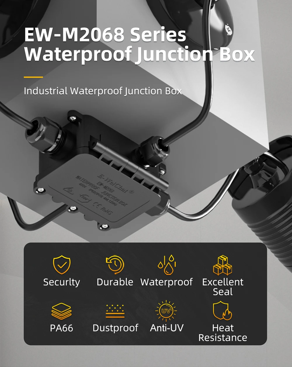 IP68 Waterproof Cable Junction Box - E-Weichat Sensor Housing