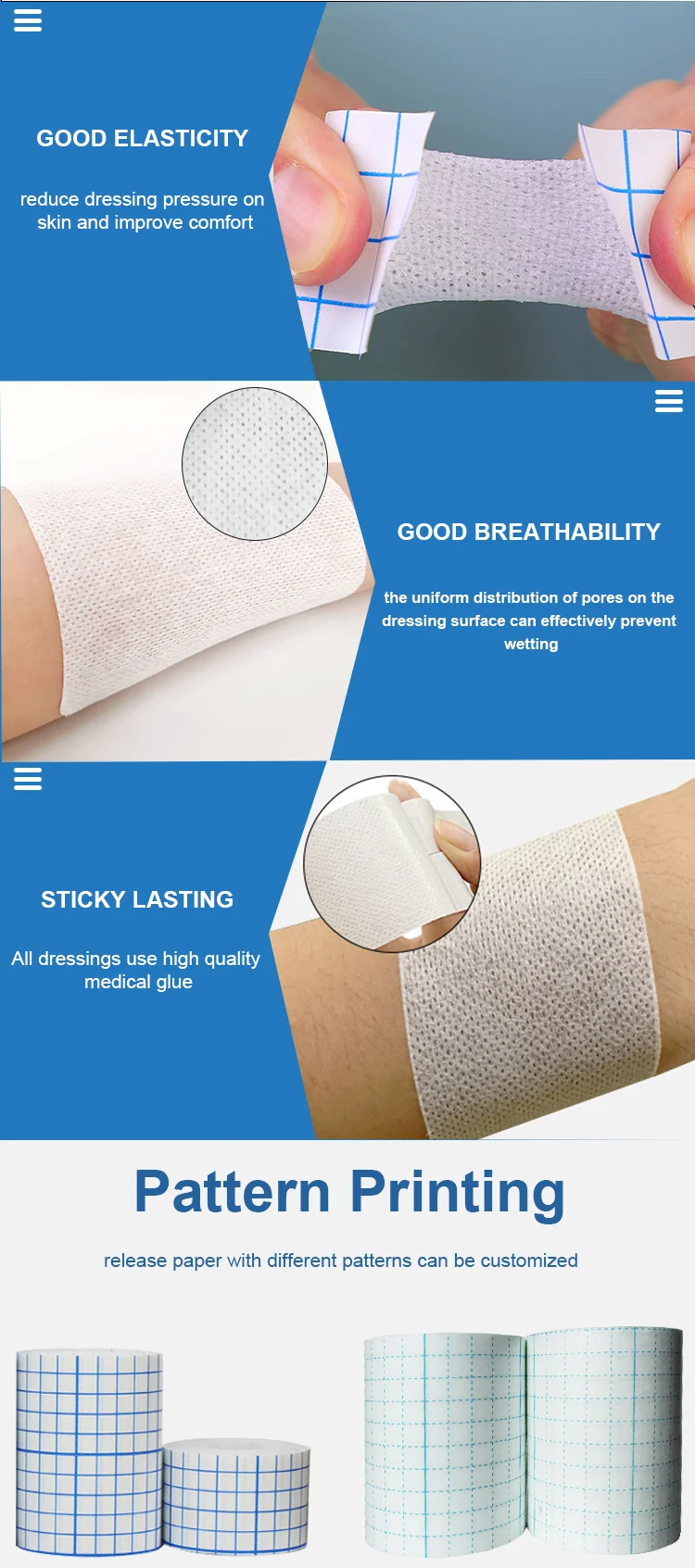 Factory Oem Wound Dressing Medical Fixing Tape Self-adhesive Non-woven ...