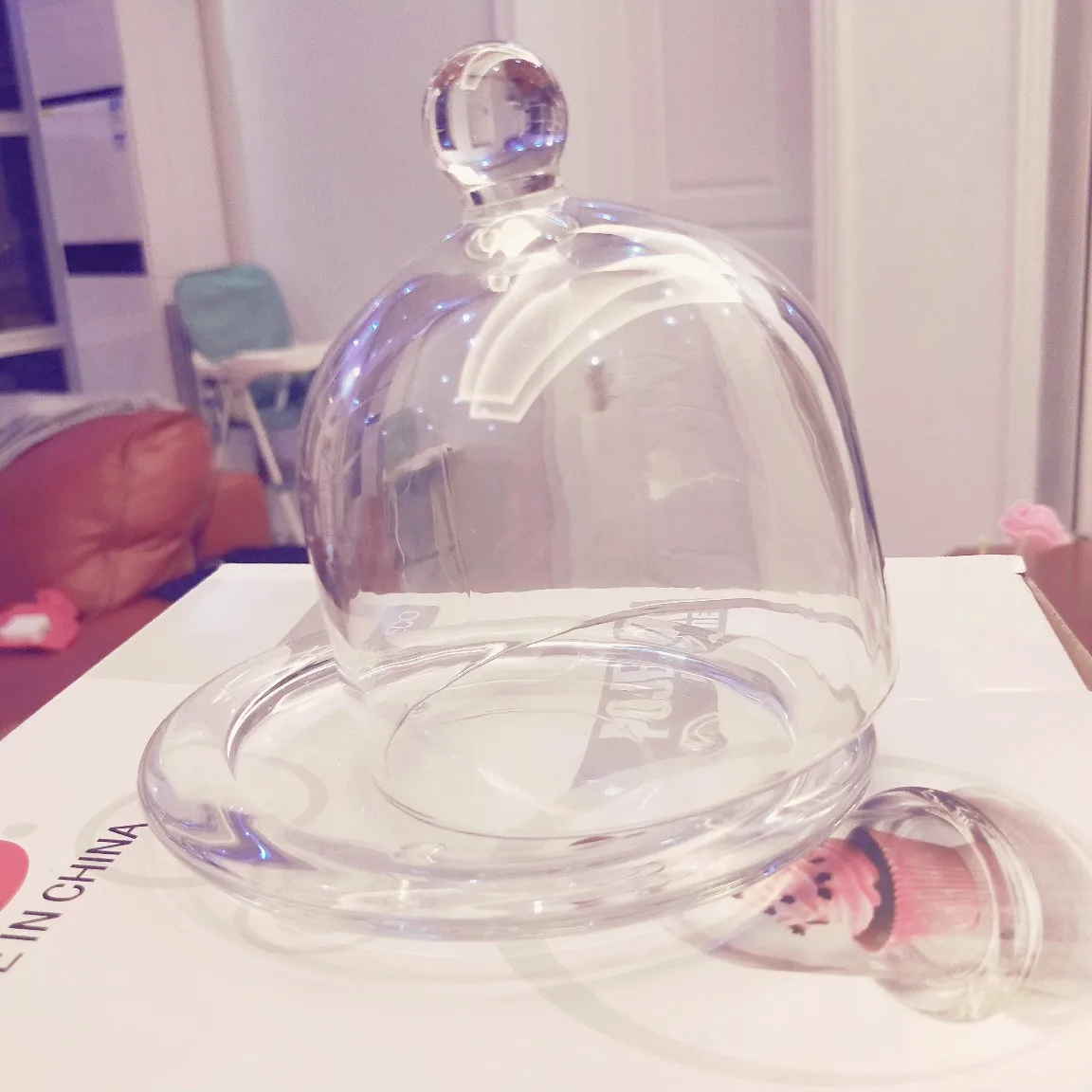 Creative Bell Shaped Glass Dome Wedding Decoration Cake Candle Glass ...
