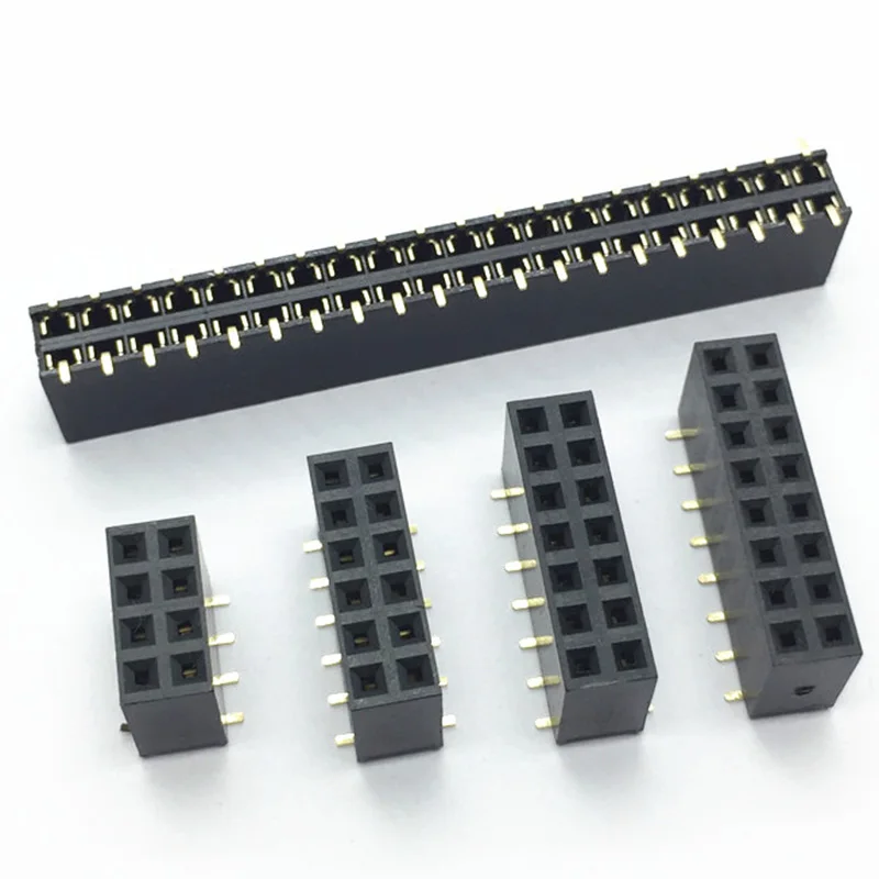 2.54mm Pitch Pcb Female Header Smt /dip Double Dual Row Custom High 2.54mm Female Pin Header ...