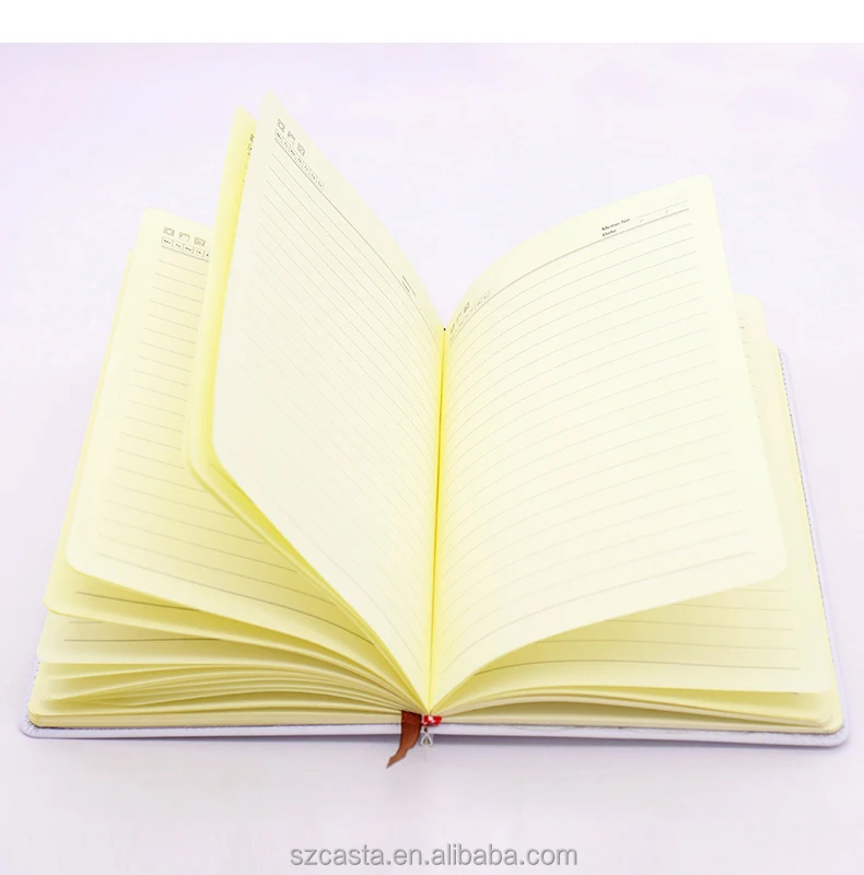 Custom Printing Hard Cover Journals A4 A5 A6 Pu White School Notebooks ...