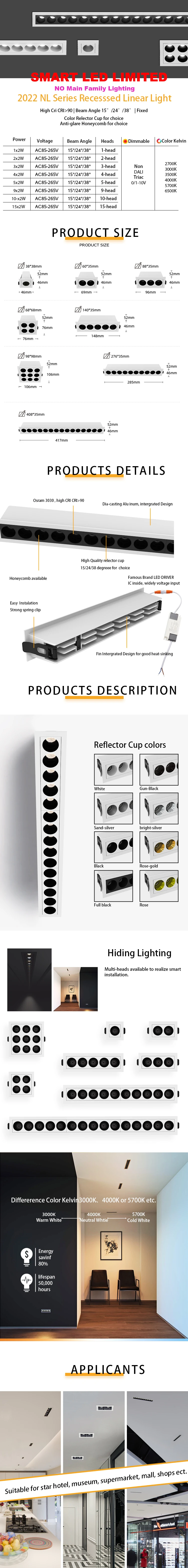 Smart LED Recessed Linear Lights - Efficient & Versatile
