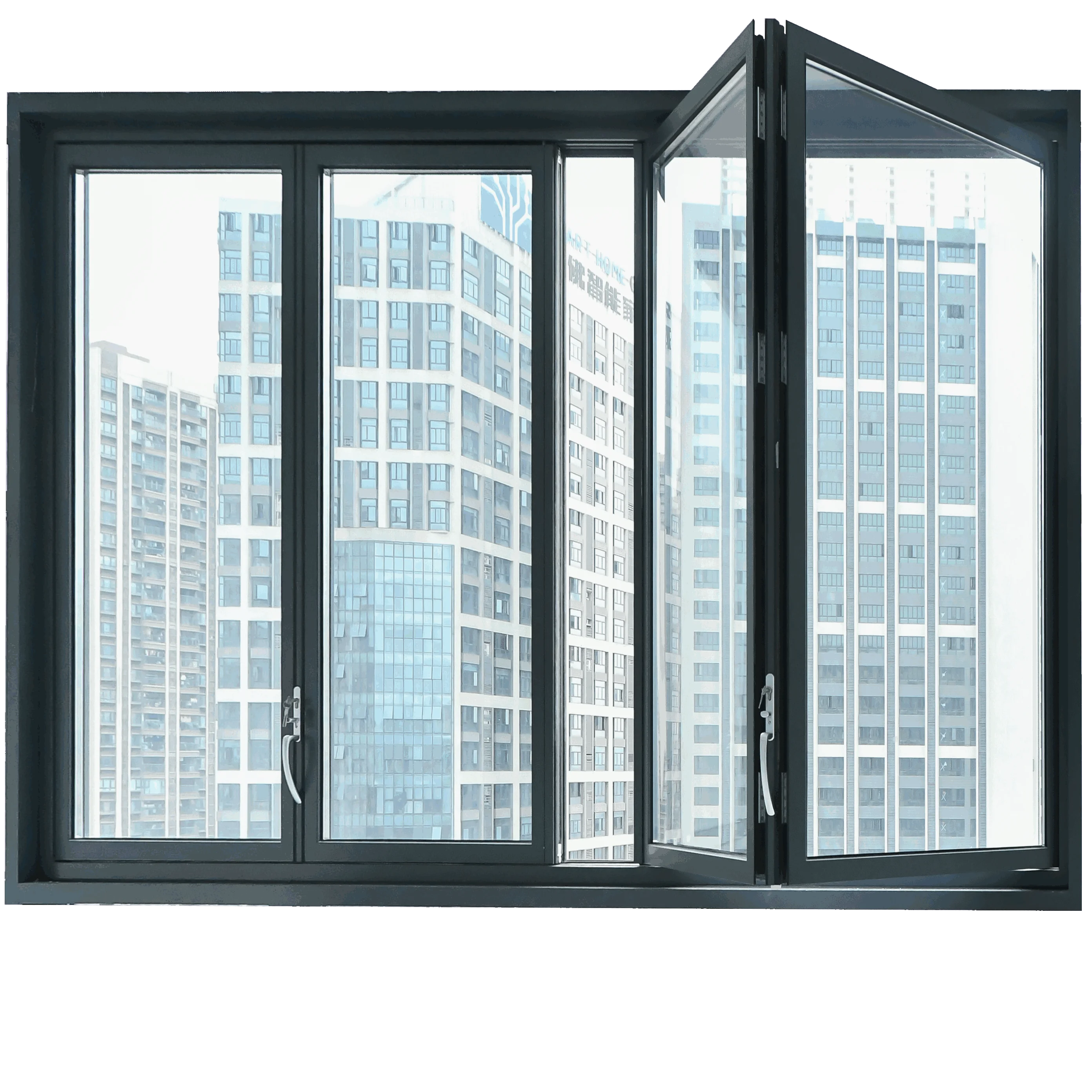 Wanjia Commercial Kitchen Design Folding Glass Windows Aluminum Bi Fold ...