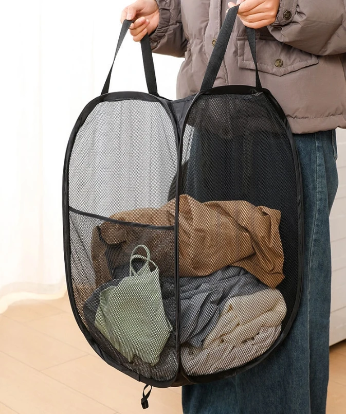 Foldable MultiCompartment Pop Up Mesh Laundry Bag for Socks & Underwear ...
