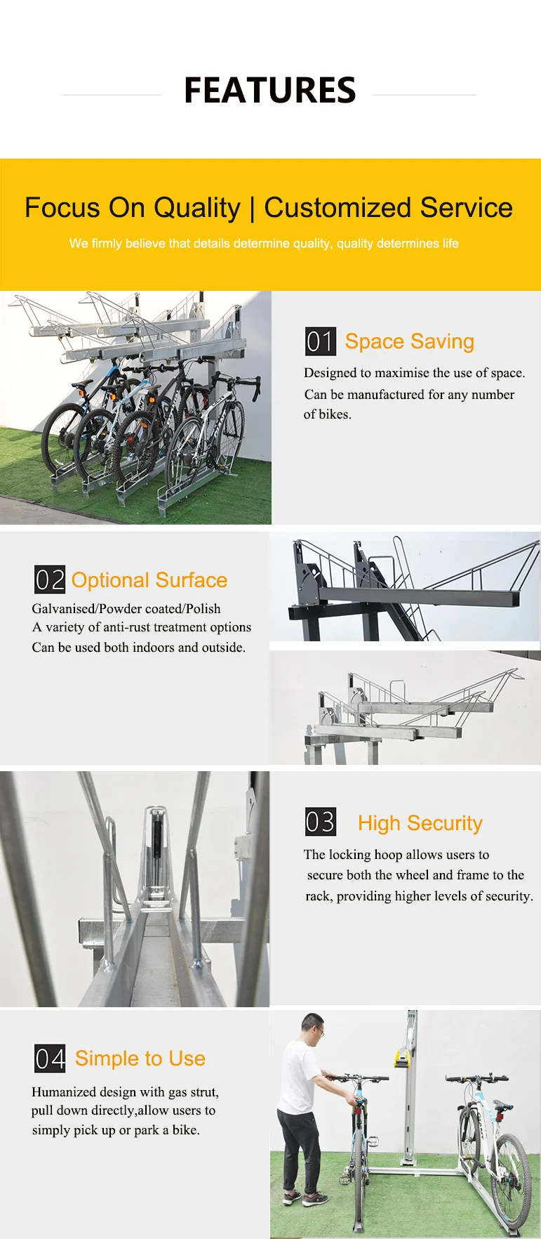 Steel Garage Double Decker Bike Racks - Durable & Secure