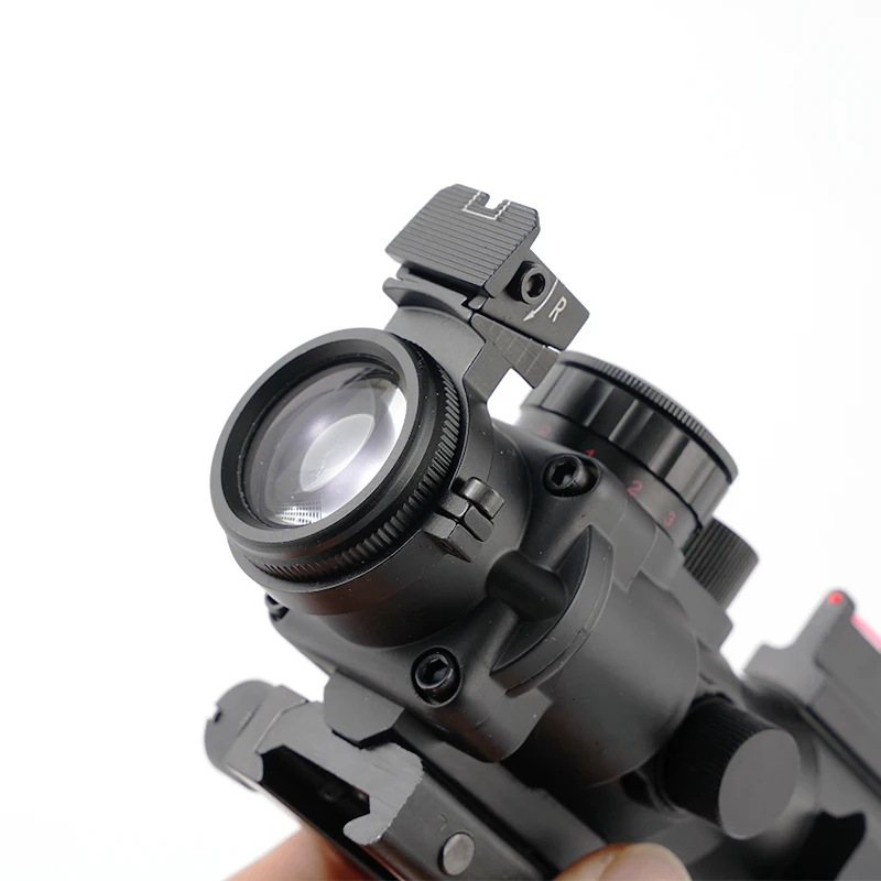 4x32 Acog Hunting Scope Red Dot Reflex Fiber Optic Sight Red & Green ...