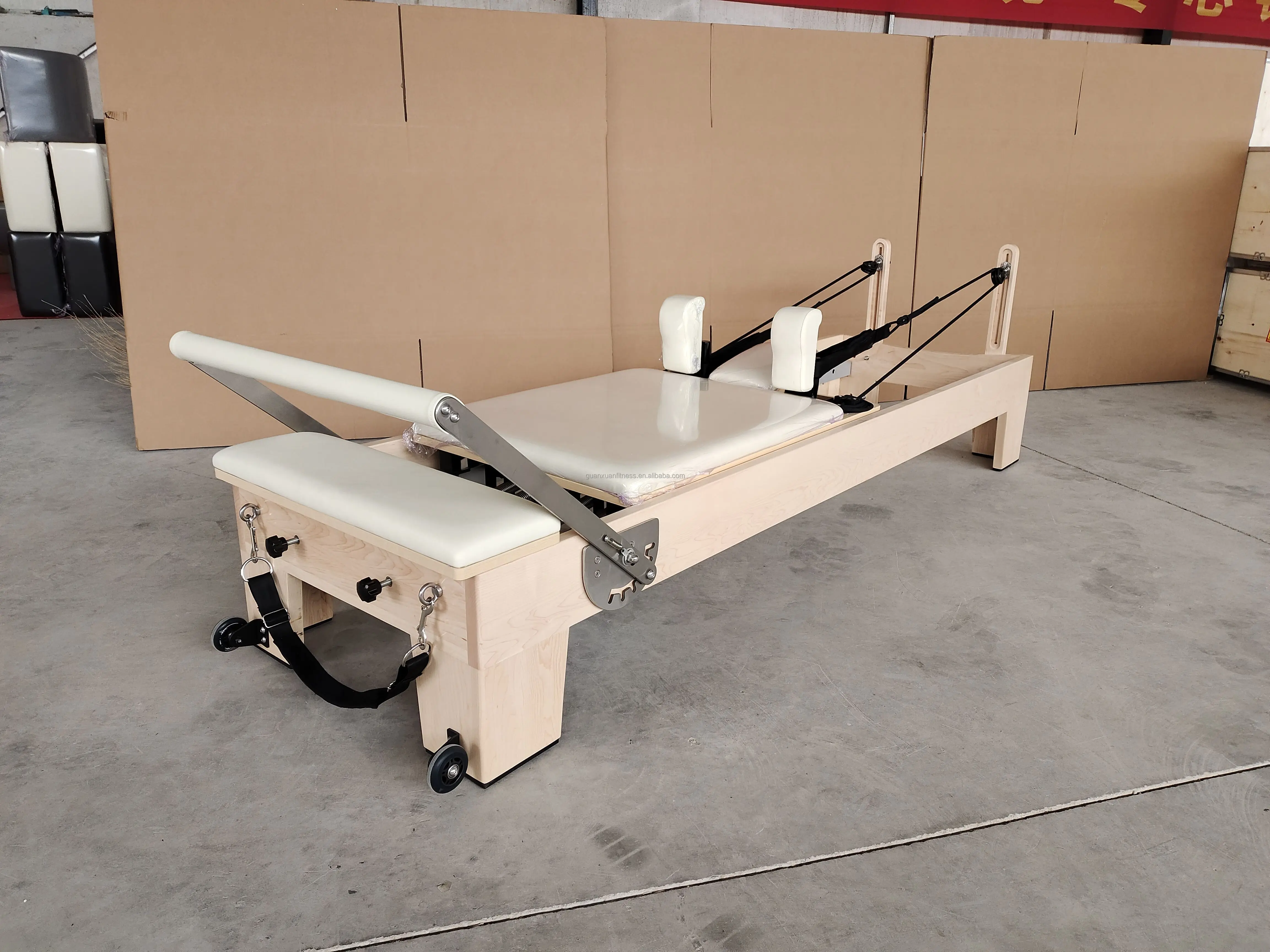Wooden Pilates Reformer Exercise Equipment Fitness Body Balance Machine ...