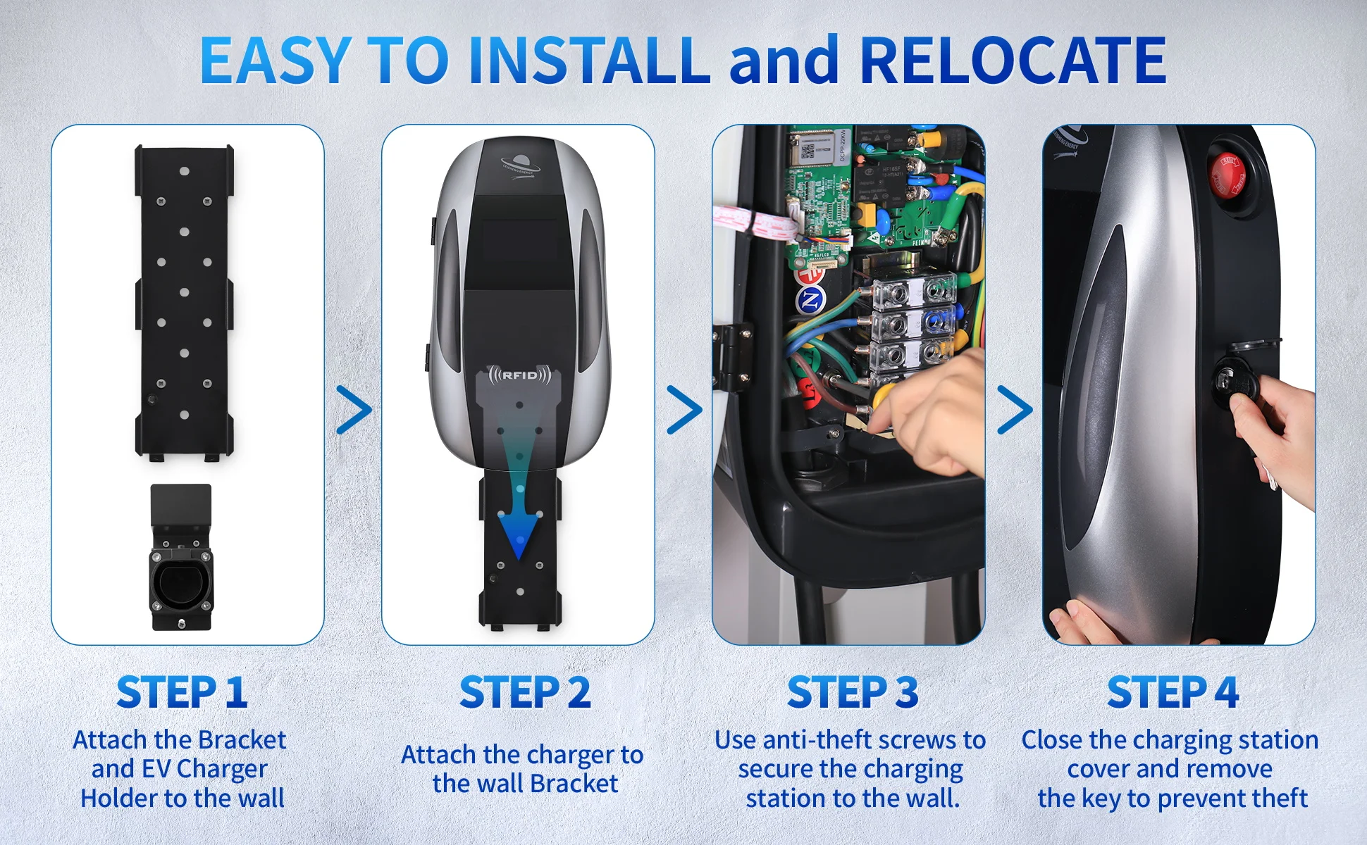Wallbox Electric Car Power AC EV Charger Wifi Level 2 Type 2 7KW/11KW ...